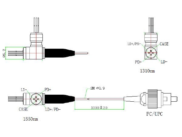 1310 1550 Dual Wavelength Laser Diode BOSA Module_Optical Tramiter ...